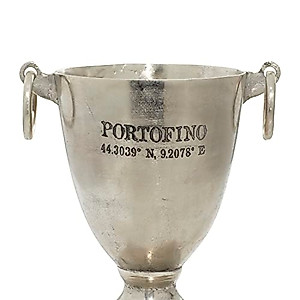 The Novogratz Aluminum Champagne 2 Bottle Ice Bucket, 16" x 12" x 18", Silver