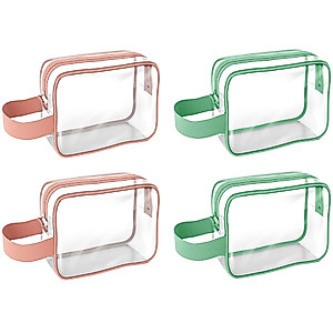 Axe Sickle 4 Pack Clear Cosmetics Bag Waterproof Plastic Organizer Bag with Zipper Portable Clear Makeup Cosmetic Bag for Travel Bathroom Toiletry Organizer