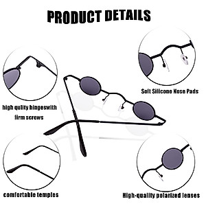 JUFORHQC Retro Glasses Out-of-The-Ordinary Sunglasses with Extremely Small Lenses Unisex