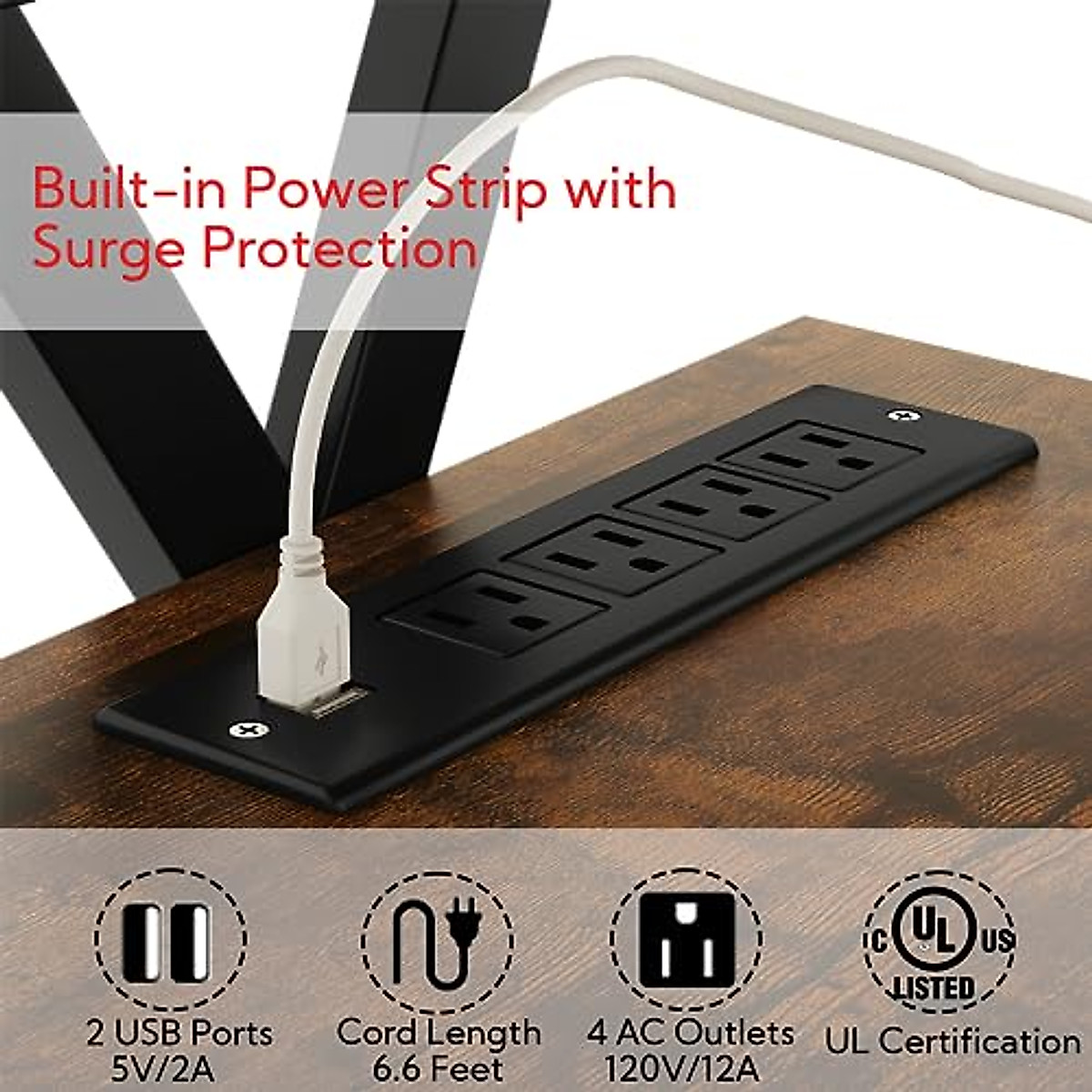 Yusong 65 inch LED TV Stand, Entertainment Center Gaming TV Table with Outlets, Up to 65" Media Console for Living Room, 29+DIY Dynamic RGB Modes, Rustic Brown and Black