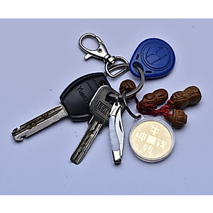 JPCRMOV Compact Folding Knife keychain Tiny Weights 6g, Mini Pocket Knife EDC, Natural Shell Handle