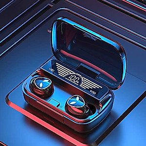 Gspmoly Digital Display Bluetooth 5.2 Sports Gaming Earphone Bass HiFi Stereo Long Endurance in-Ear Noise Canceling Binaural Earbuds Headset for iOS Android, School Gifts for Kids