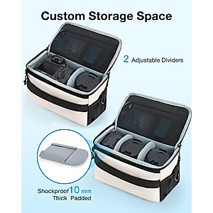 BAGSMART Camera Bag, Small Camera Case with Tripod Holder, Compact Camera Shoulder Bags for DSLR/SLR/Mirrorless Cameras, Waterproof Crossbody Camera Bag Women Men, Ivory White