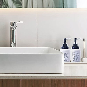 16 Oz Ceramics Soap Dispenser for Kitchen and Bathroom, Perfect for Kitchen White Sink Dispenser, Hands and Dishes Soap Dispenser Ideal for Essential Oil & Lotion