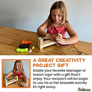 3 Bees & Me Paracord Bracelet Kit for Boys & Girls - Complete DIY Friendship Bracelet Maker Set with Jig Loom & Paracords for Kids, Tweens & Teens