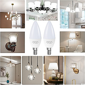 6-Pack E12 LED Ceiling Fan Light Bulbs, 60 Watts Equivalent Candelabra LED Light Bulbs, Type B Light Bulb for Chandelier, Candle Lightbulbs, Non-Dimmable, 5000K Daylight, 6 Pcs