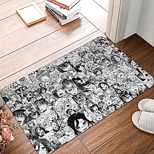 Clxxmczy Sexy Lewd Face Anime Floor Mat Rugs Non-Slip Pad Home Decor Cover Carpets 23.6x15.7in