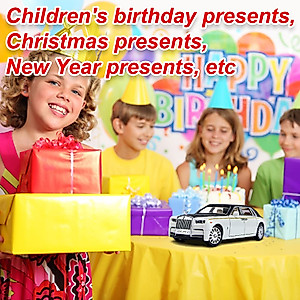 EROCK Upgrade Version -Exquisite car Model 1/24 Rolls-Royce Phantom Model Car,Zinc Alloy Pull Back Toy car with Sound and Light for Kids Boy Girl Gift. (White-Black)