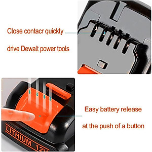 SJZNHFTOLO DCB120 12V 4.0Ah Replacement Battery for Dewalt 12V Battery DCB121 DCB123 DCB122 DCB124 DCB125 DCB127 Compatible with All Dewalt 12 Volt Max Lithium Battery(2 Pcak)
