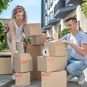 Fragile Stickers, Pacific Mailer 1" x 3" Fragile Handle with Care Warning Packing Shipping Label with Self Adhesive for Moving, Shipping [1000 Labels Per Roll]