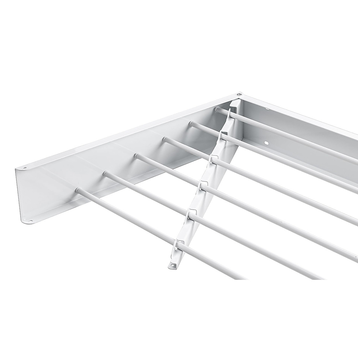Rove Home Space Saving Wall Mounted Clothes Drying Rack | Retractable Wall Hanger Towel Holder | 5 Aluminum Rods, 40lb Capacity for Laundry Bathroom with Wall Template (32 Inches)