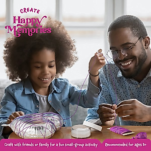 3D String Art Kit for Kids - Makes a Light-Up Heart Lantern - Multi-Colored LED Bulbs - Kid Gifts - Easter Crafts for Girls Ages 8-12 - DIY Arts & Craft Kits for 8, 9, 10, 11, 12 Year Old Girl