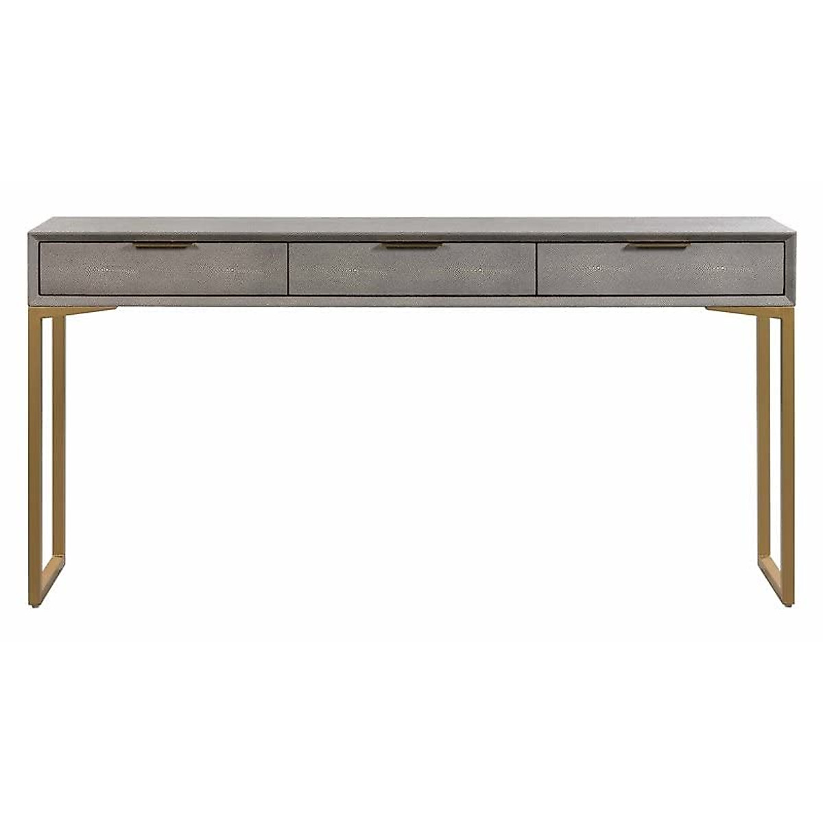 TOV Furniture Pesce Shagreen Modern 3 Drawer Living Room Console Table, 59" Grey