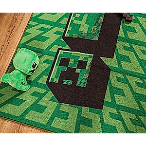 Minecraft Green Creeper Printed Area Rug | 60 x 39 Inches