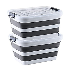 Large Storage Bags with Wheels, 2 Pack Heavy Duty Clothes Storage Bins Foldable Closet Organizer Storage Containers Latching Lids, 32Qt Collapsible Storage Box for Clothing, Blankets, Comforters, Bedding and Toys