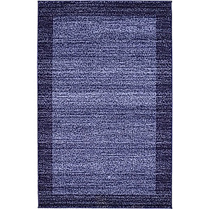 Unique Loom Del Mar Collection Area Rug-Transitional Inspired with Modern Contemporary Design, 3' 3 x 5' 3 Rectangular, Navy Blue/Beige