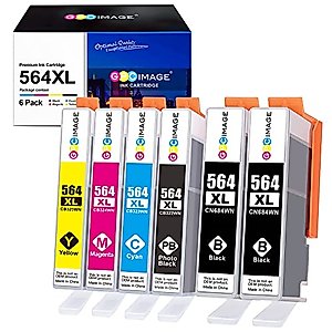GPC Image Compatible Ink Cartridge Replacement for HP 564XL 564 XL to use with DeskJet 3520 3522 Officejet 4620 Photosmart 5520 6510 7520 7525 (2 Black 1 Cyan 1 Magenta 1 Yellow 1 Photo Black,6-Pack)
