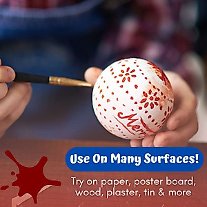 Rich Art Fresco Tempera Paint For Kids - Vibrant, Premium Craft Paint In Primary Colors - Non Toxic Paint For Paper, Poster Board, Canvas, & More - Made in The USA - 4 Fl Oz (6 Pack)