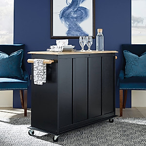 Homestyles Kitchen Cart with Storage Dolly Madison, 48.25 Inches Wide, Black