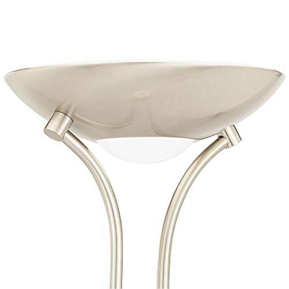 360 Lighting Canby Modern Torchiere Floor Lamp Standing with Side Light LED 72" Tall Brushed Nickel Silver Metal White Acrylic Diffuser for Living Room Reading House Bedroom Home Office