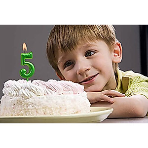 XNOVA Green Birthday Candles 5 Candle 5th Five Years Cake Bady Roman Numberal Cool Number Candle No 50 51 52 53 54 55 56 57 58 59