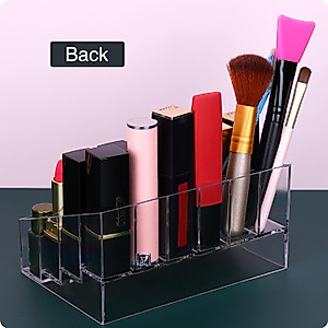 MOSIKER Lipstick Organizer,Small Clear Plastic Compact Lip Gloss Chapstick Perfume Sample Mascara Holder with 24 Slots