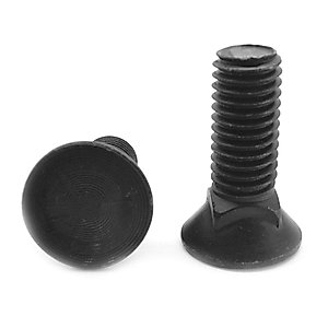 3/4-10 x 2 1/2 (FT) Coarse Thread Grade 8 Plow Bolt #3 Flat Head Medium Carbon Steel Thermal Black Oxide Pk 125