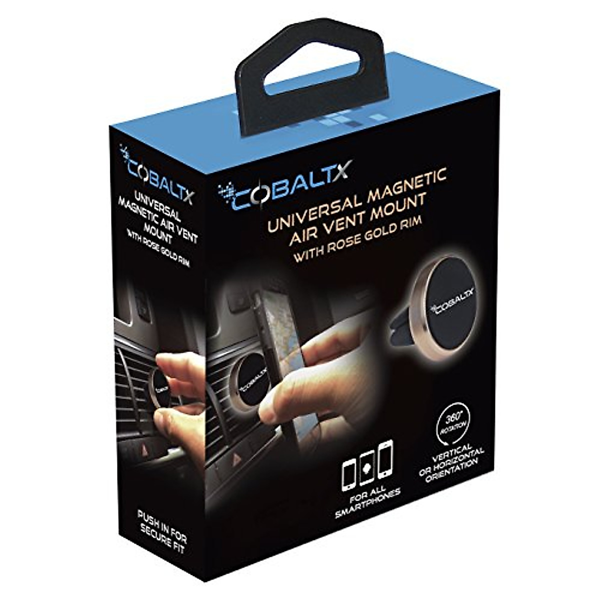 COBALTX Universal Magnetic Air Vent Mount Ultra-Compact Compatible with iPhone X/10/8/7/6 S8/S7/S6 iOS/Android Smartphone Universal Car Mobile Phone Mount Snap Technology Smartphones Mini (Rose Gold)