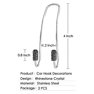 Bling Auto Hooks,Car Hangers Organizer Seat Headrest Hooks，Bag Organizers Rack and Hanger, Heavy-Duty Car Seat Hooks, Backseat Storage Hooks, Universal for SUV Truck Vehicle 2 Pack