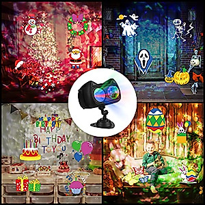 Christmas Projector Lights Outdoor & Indoor,2022 Upgrade Snowflake Projector Light with Remote Control Timer，LED Moving Patterns & Ocean Wave Waterproof for Xmas Birthday Party Holiday Decorations