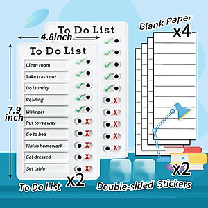 2 Pieces Chore Chart for Adults to do List My Chores Checklist Task Board Sliding Routine Chart for Kids Rv Reminder