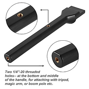 CaTeFo StarRig Interview Microphone Handle Interview GO Handheld Adaptor for RODE Wireless Go, Star500 Star200 and Other Wireless Transmitter with Cold Shoe