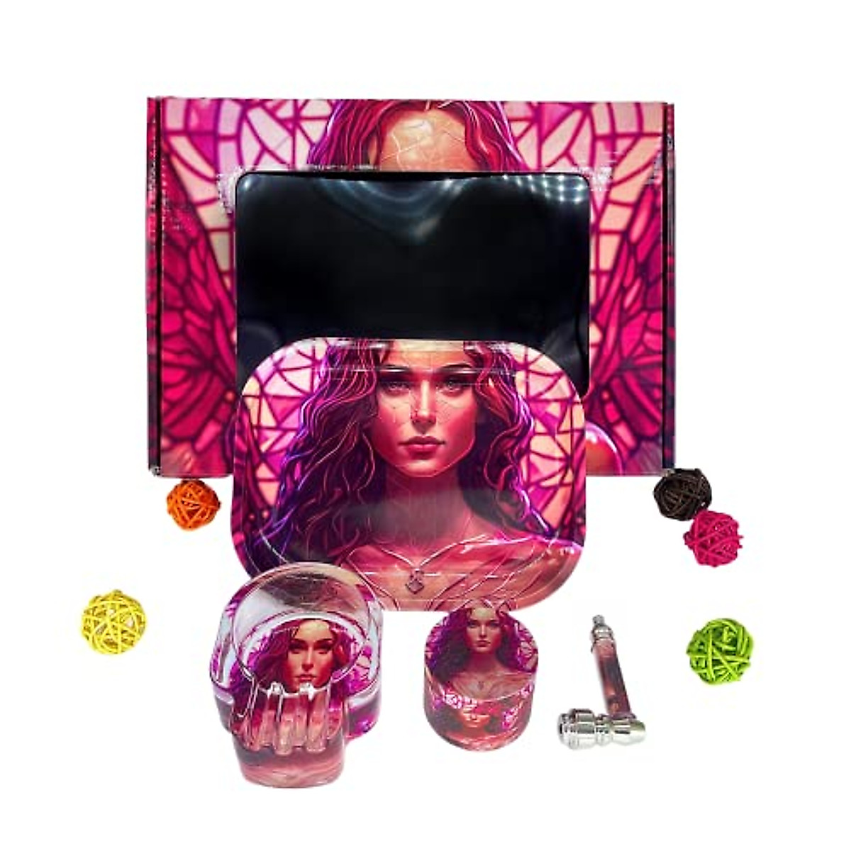 Nelton 4 Pcs Pink Celestial Grinder and Accessories