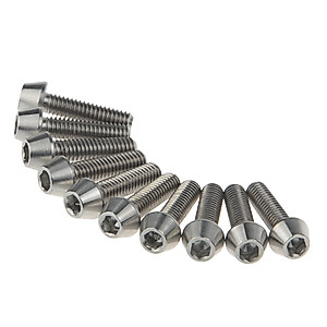 Wanyifa Titanium Ti DIN912 M4x15mm Tapered Head Hex Bolts M4 15L Bicycle Screws Pack of 10