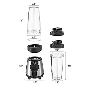 iCucina Personal Blender, Portable Blender For Shakes And Smoothies, Single Serve Blender, 28oz Blender Cups with To-Go Lids