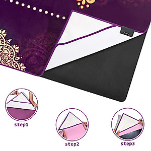 Heathyoga Non Slip Hot Yoga Towel, 100% Microfiber Non Slip Yoga Mat Towel for Hot Yoga, Pilates and Fitness, Exclusive Corner Pockets Design + Free Spray Bottle