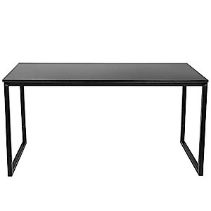 ZENY Computer Desk,55 Inch Office Desk Gaming Desk Writing Desk, Modern Simple Desk PC Laptop Study Student Table (Black, 55 inch)