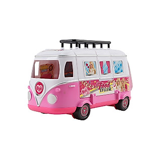 Vokodo Picnic Adventure Van With Doll Figurine Includes Slide Patio Furniture And Wardrobe Kids Pretend Play Party Bus Cooking Truck Kitchen Vogue Toy Fashion Car Vehicle Great Gift For Girls Children