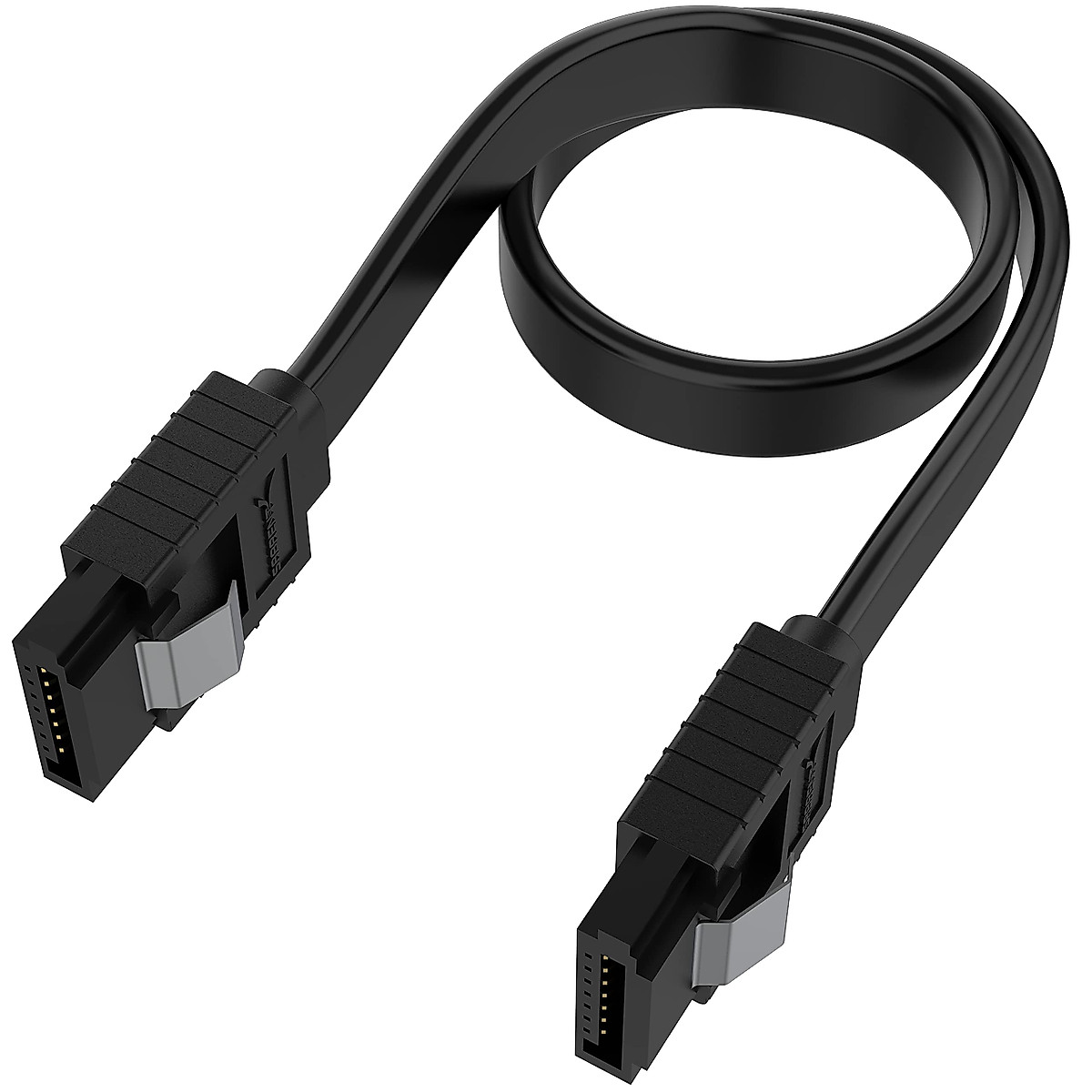 SABRENT SATA III (6 Gbit/s) Straight Data Cable with Locking Latch for HDD/SSD/CD and DVD Drives (3 Pack 20 Inch) in Black (CB-SFK3)
