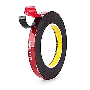 LLPT Double Sided Tape Mounting Tape 1/2" x 18 Ft Heavy Duty Waterproof Black Foam Tape for Home Office Automotive Decorations and LED Strip Lights (G595213mm)