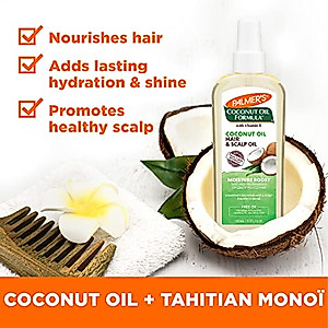 Palmer's Coconut Oil Moisture Boost, Restorative Hair and Scalp Oil Spray, Lasting Hydration and Shine for Dry or Damaged Hair, Promotes Scalp Health, 5.1 Oz