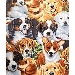 Garden Puppies Anti-Pill Premium Fleece Fabric by The Yard