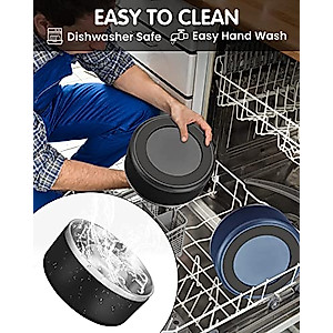 PETTOM Slow Feeder Dog Bowl, 18/8 Stainless Steel Dog Bowl Slows Down Food, Non-Slip Rubber Bottom Pet Food Water Bowl (50oz, Black)