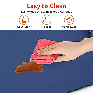 Fuloon Electric Warming Tray, Food Warmer, Silicone Mat Fast Heating, 5 Adjustable Temperature, 4 Timeable Function, Portable Foldable Roll Up Heating Pad for for Pizza, Dishes & Dinners