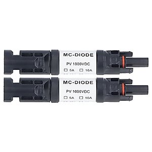 Gugxiom Solar PV Fuse Connector, IP68 Waterproof 1000V in Line Fuse Holder for Solar Panel Connection, Male Female with 1 Built in Fuse(15A)