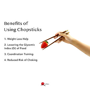 JapanBargain 4515, Bamboo Chopsticks Reusable Japanese Chinese Korean Wood Chop Sticks Hair Sticks 5 Pair Gift Boxed Set Dishwasher Safe (Brown)