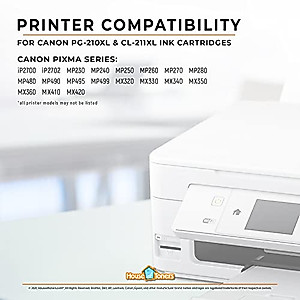 HOT Remanufactured Ink Cartridge Replacement for Canon PG-210XL CL-211XL 210 XL 211 XL for PIXMA iP2702 MP250 MP490 MP495 MX320 MX330 MX340 MX350 MX410 Printers (2 Black 1 Color, 3PK)