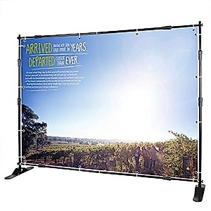 VEVOR Backdrop Banner Stand 8 x 8 Ft, Adjustable Heavy Duty Backdrop Stand Kit for Photography Studio, Trade Show Wall Exhibitor Photo Booth Background
