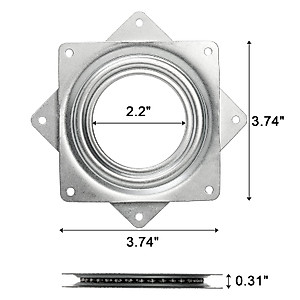 Fasmov 16 Pack 4-Inch Lazy Susan Turntable Bearings, 5/16” Thick Swivel Plate for Serving Trays, Kitchen Cabinet, Craft Project, Makeup Holder, Silver