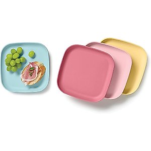 New Tupperware Vintage Pastels Square Classic Luncheon 8" x 8" Plates Set of 4